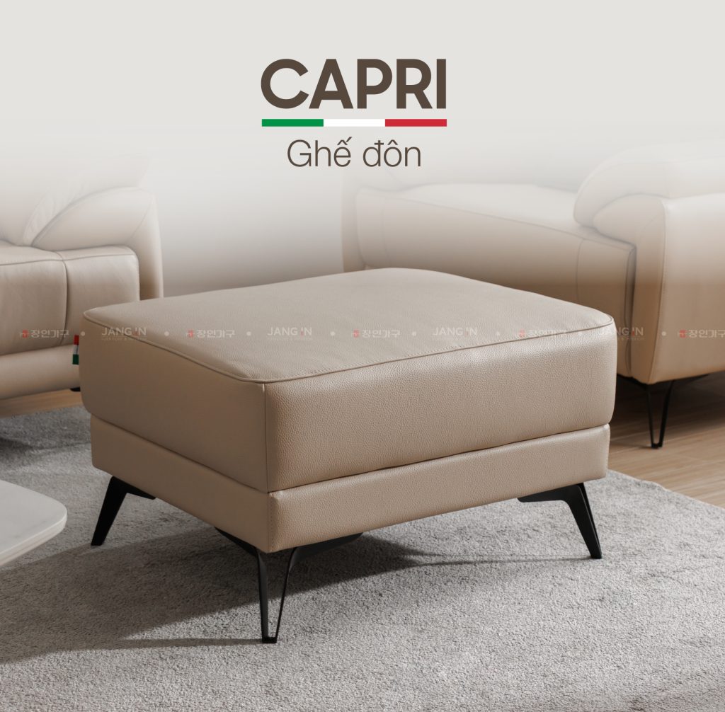 Ghế đôn sofa da Capri - 장인가구 - Nội Thất Hàn Quốc