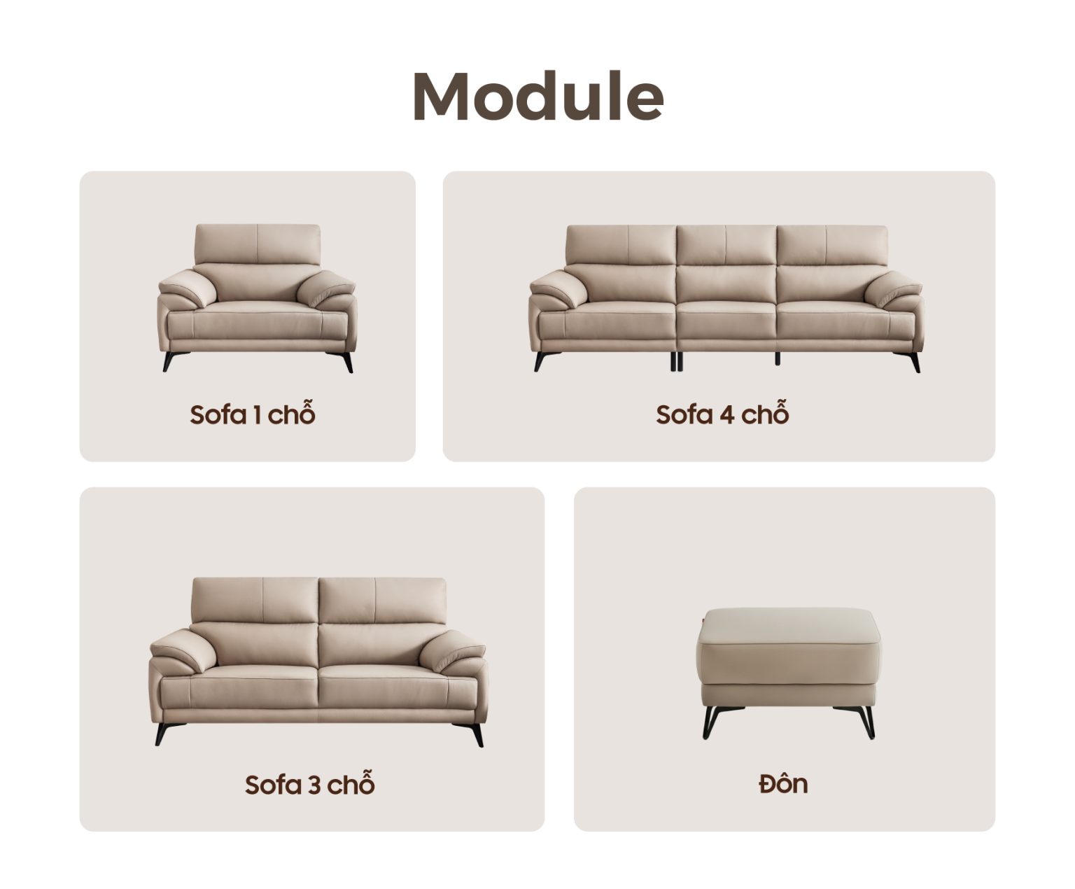 Ghế đôn sofa da Capri - 장인가구 - Nội Thất Hàn Quốc